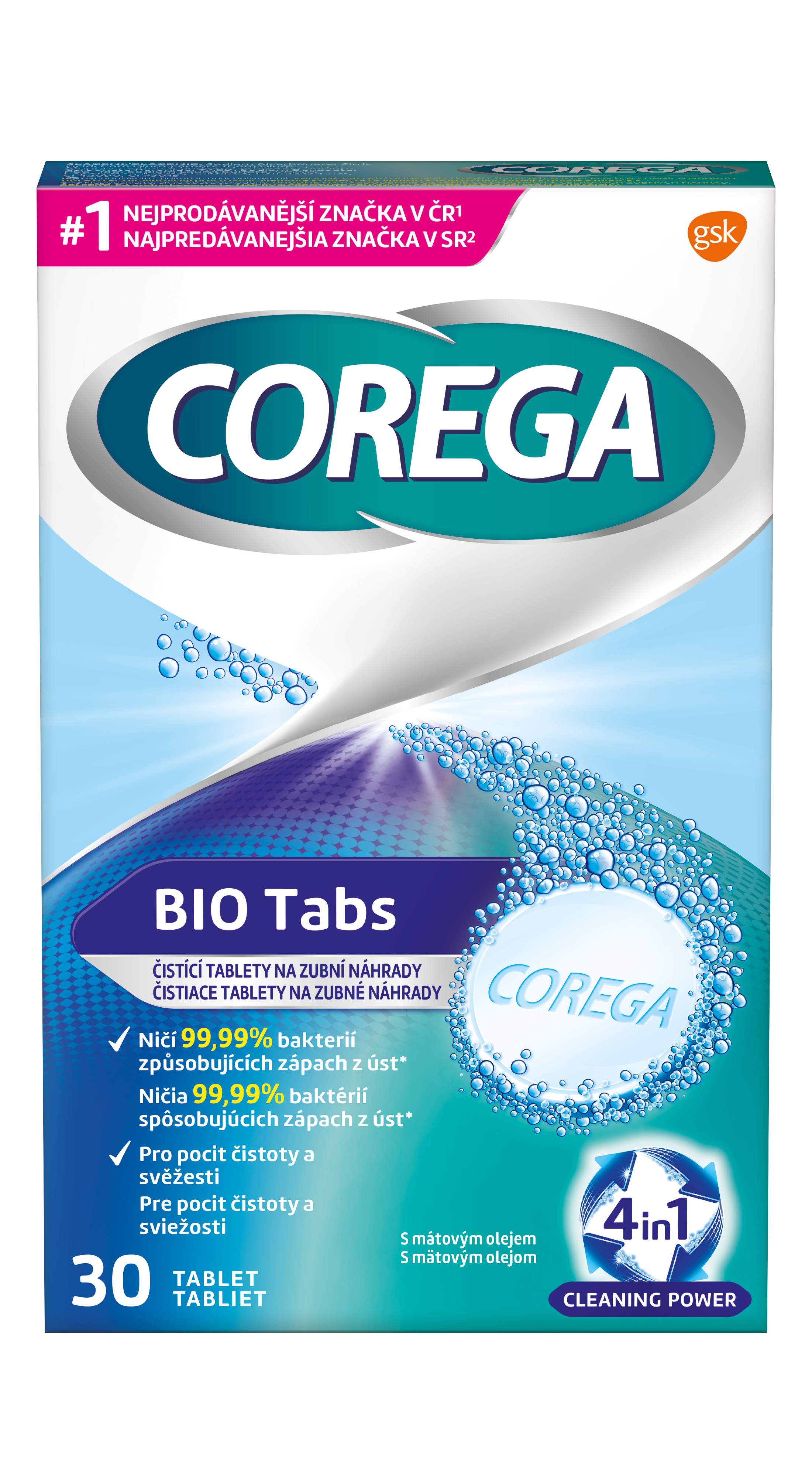 COREGA Tablety Antibakteriální, 30 ks - Profimed.cz